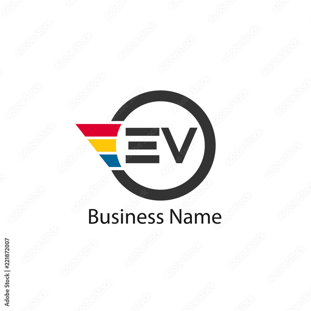 Initial Letter EV Logo Template Design Stock Vector | Adobe Stock