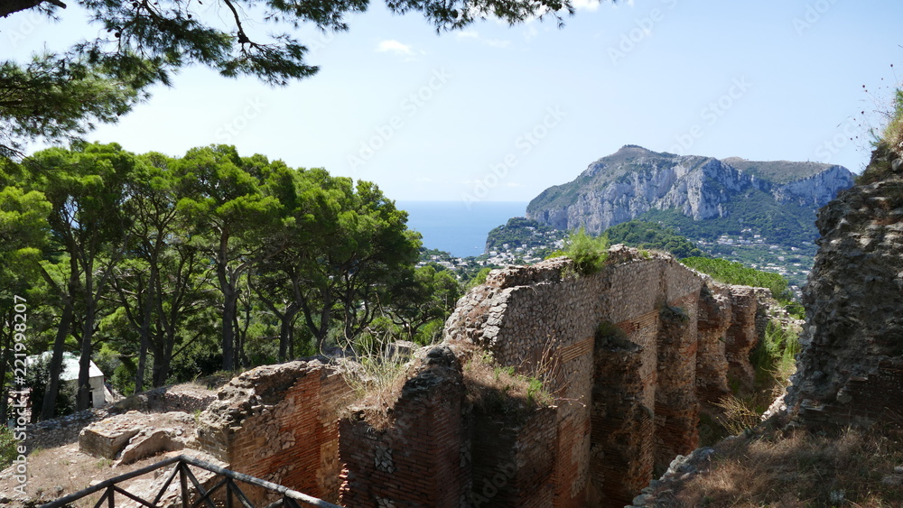 Capri Villa Jovis ruins of the palace of the roman emperor Tiberius ...