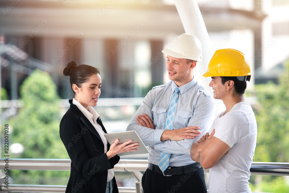 Project Manager Working and Discusses with Professional Engineering ...