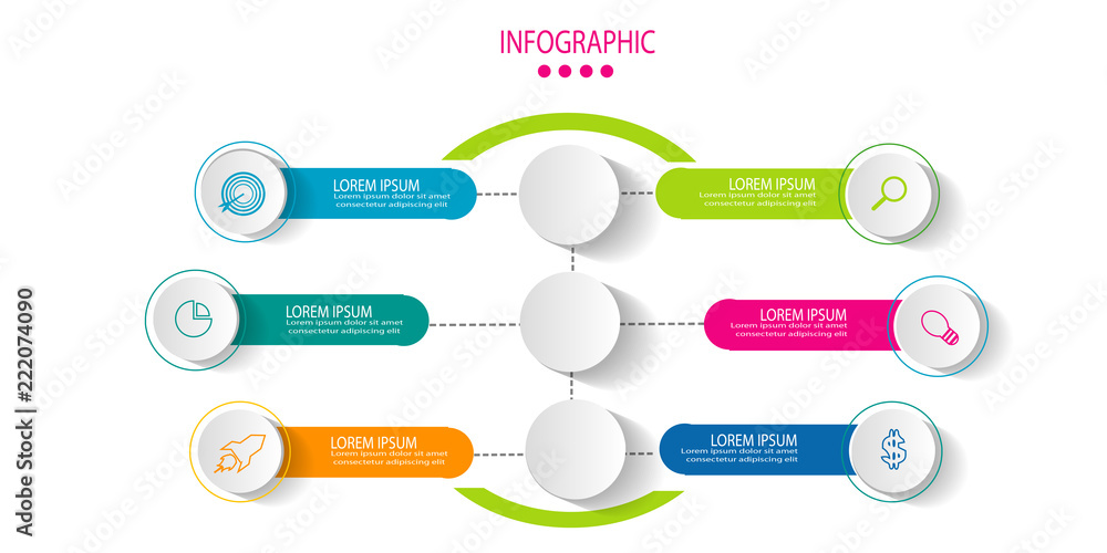 Modern eye catching chart data timeline infographic element template ...