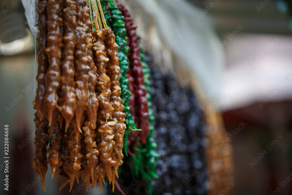 Colorful churchkhela - a traditional delicacy nacionalnoe Georgia ...