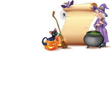 Halloween Witches Stir Cauldron Free Stock Photo - Public Domain Pictures