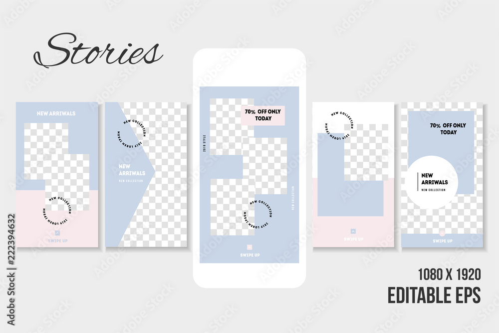 Editable Social media Stories Stock Vector | Adobe Stock