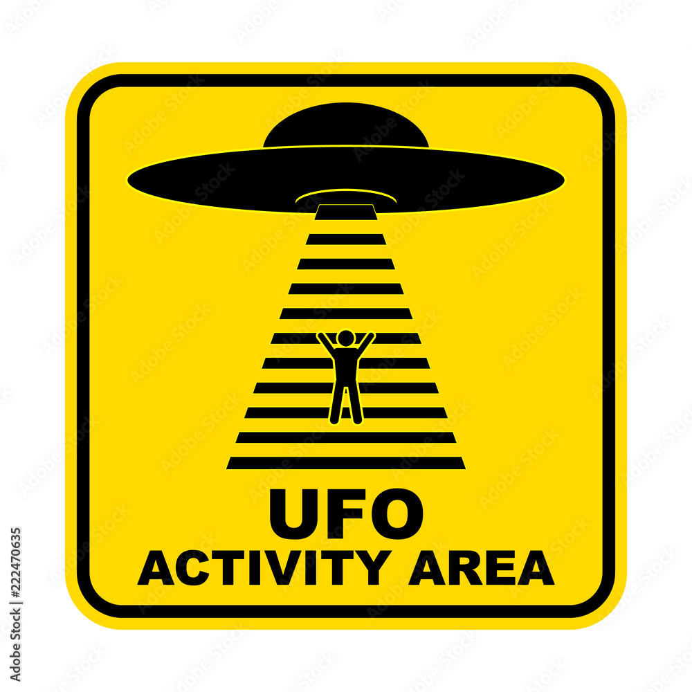 Humorous danger road signs for UFO, aliens abduction theme, vector ...