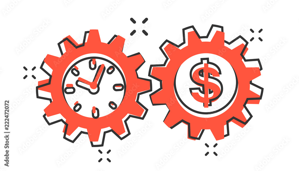Vector cartoon business and finance management icon in comic style ...