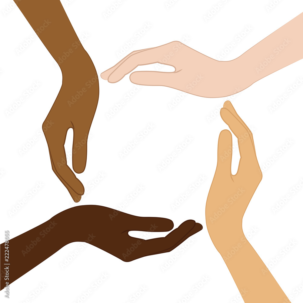human hands with different skin color tolerance and anti racism concept ...