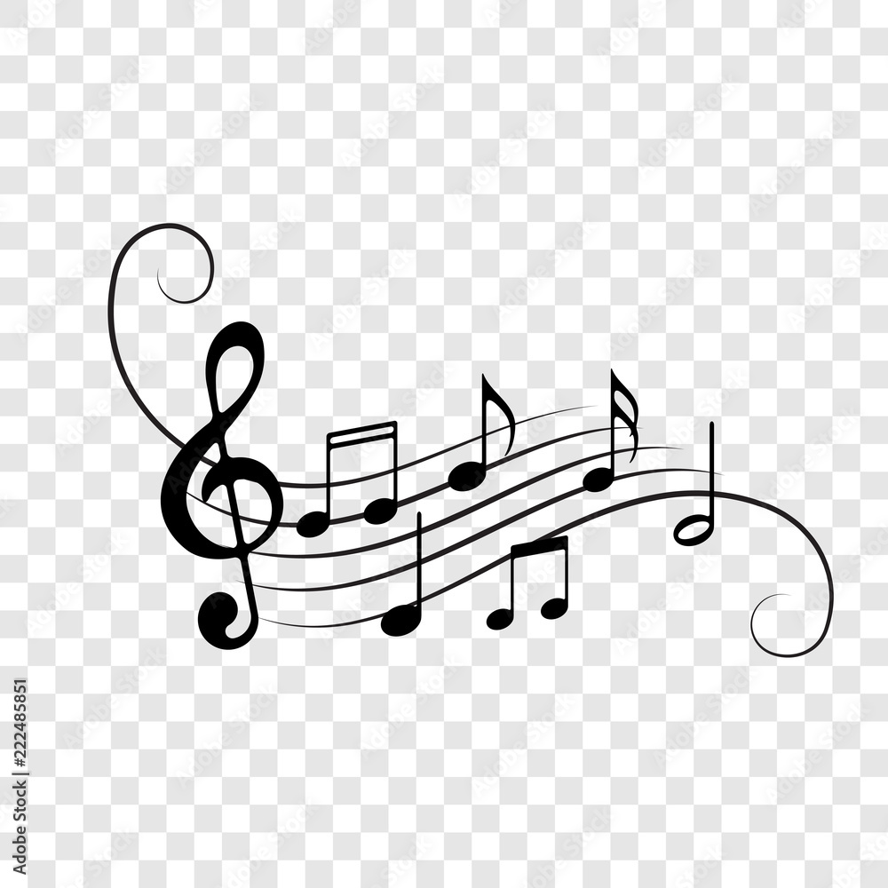 Music notes staff icons vector background Stock Vector | Adobe Stock