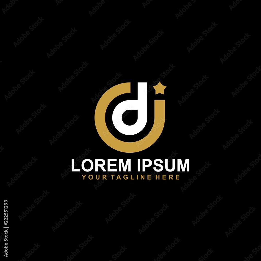 JD letter outline logo design Stock Vector | Adobe Stock