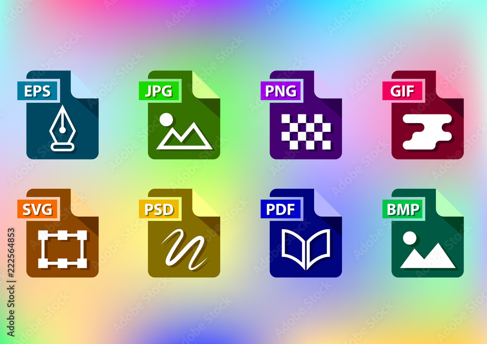 Vector paper icon set. eps jpg png gif svg eps pdf bmp format digital ...