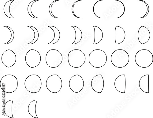 outline phases of the simple moon set Stock ベクター | Adobe Stock