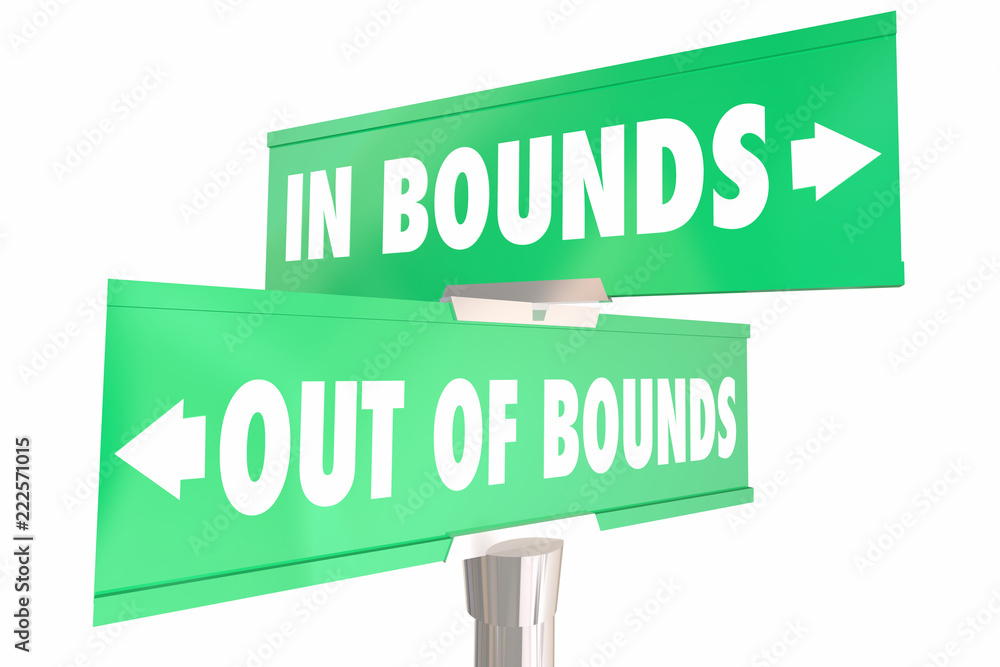 Ilustración de Stock Inbounds Vs Out of Bounds Allowed Restricted 2 Two ...
