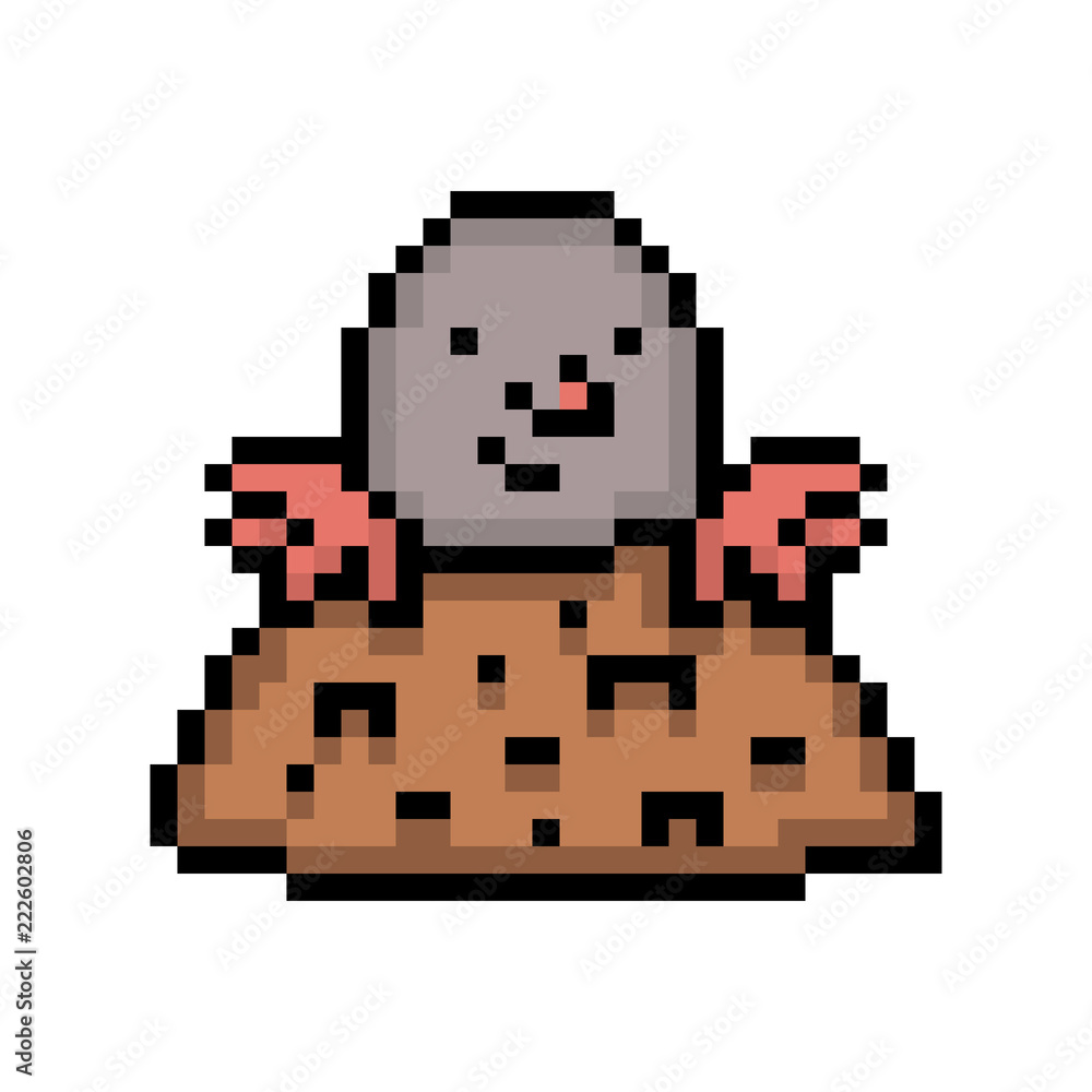 Стоковое векторное изображение «Old school 8 bit pixel art mole ...