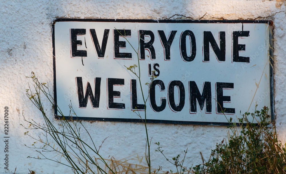 welcome sign for everyone Stock Photo | Adobe Stock