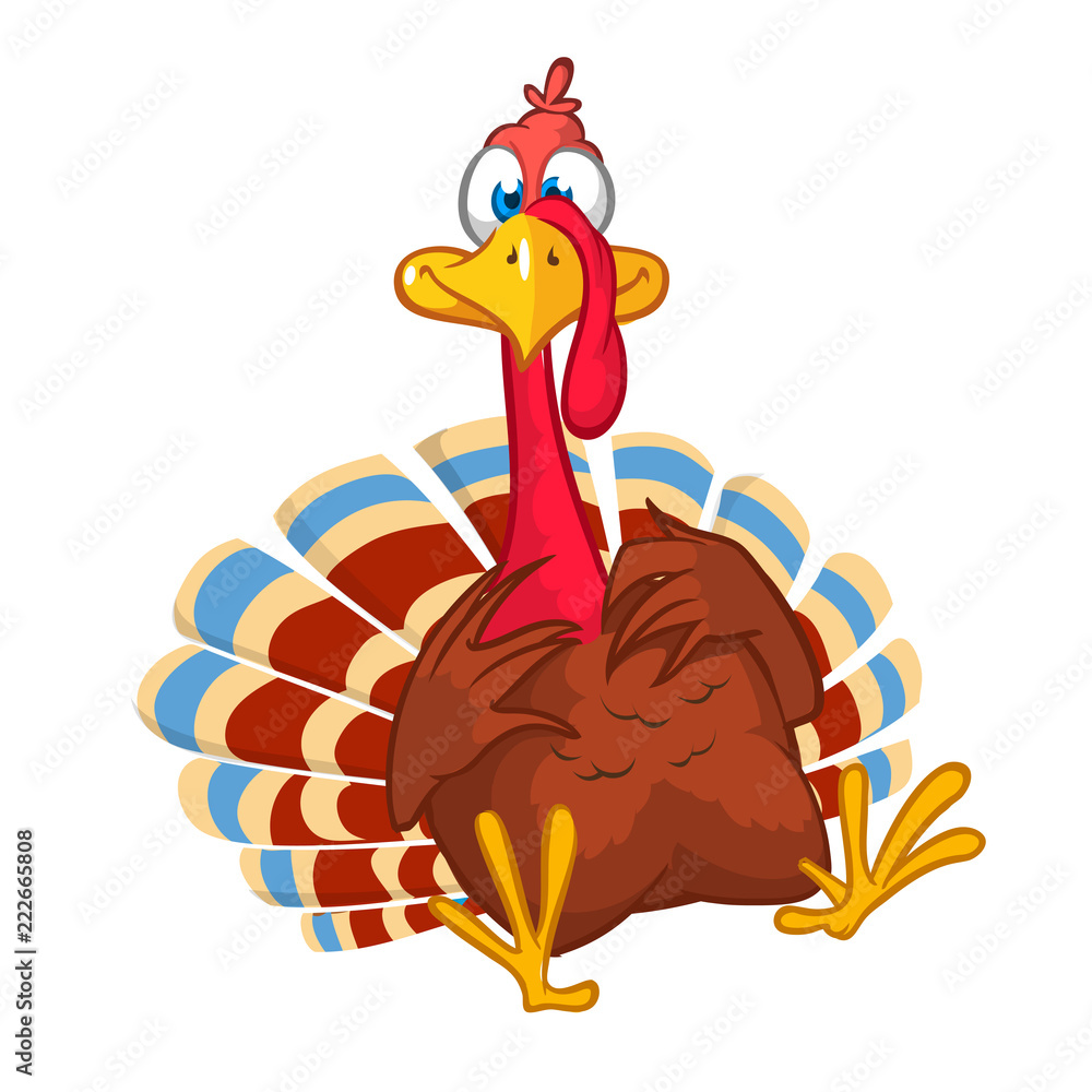 Cartoon turkey bird character Stock Vector | Adobe Stock
