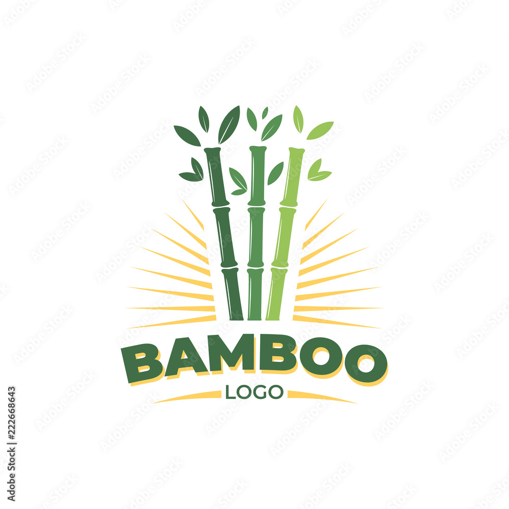 Bamboo nature logo. vector design Stock Vector | Adobe Stock