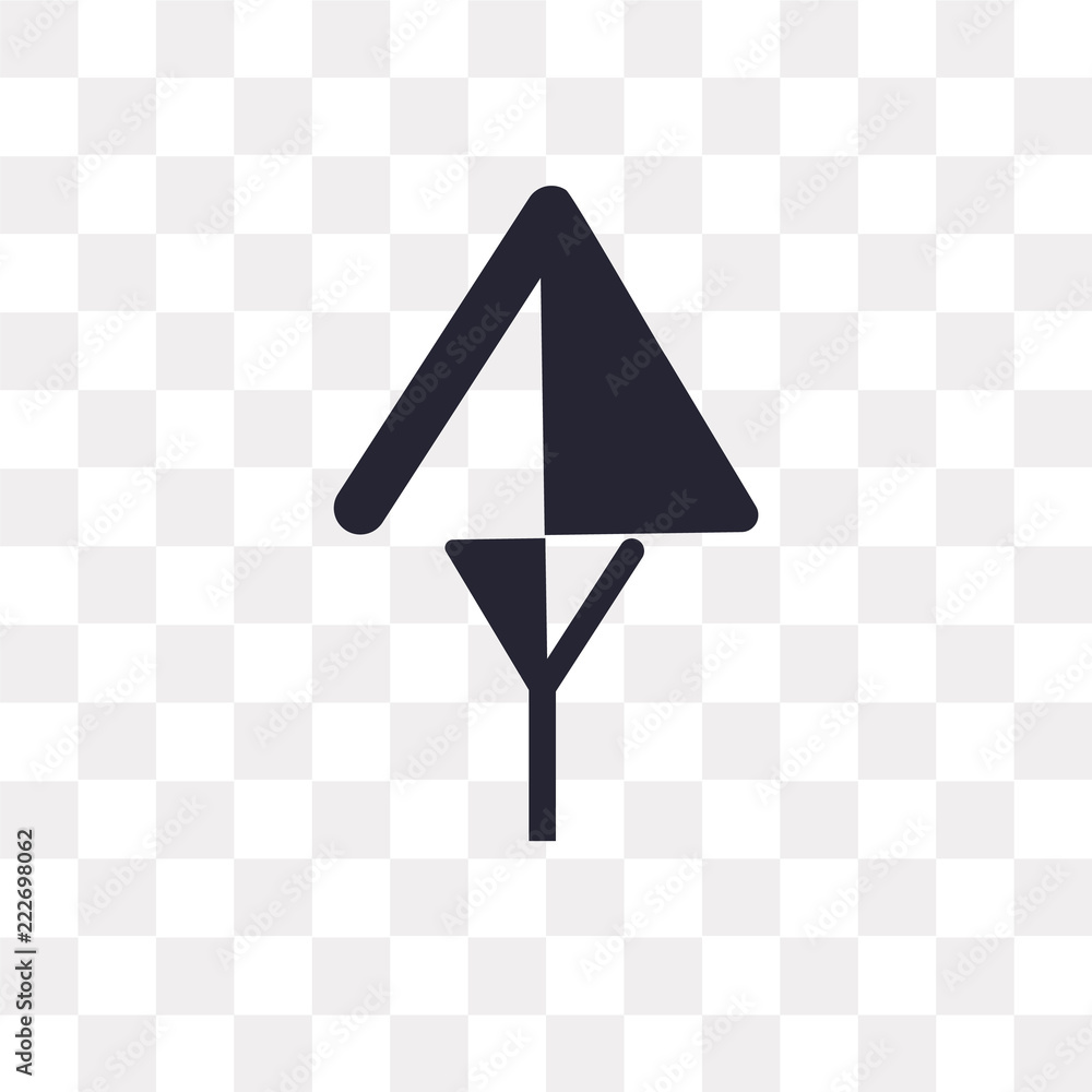 up arrow icon on transparent background. Modern icons vector ...