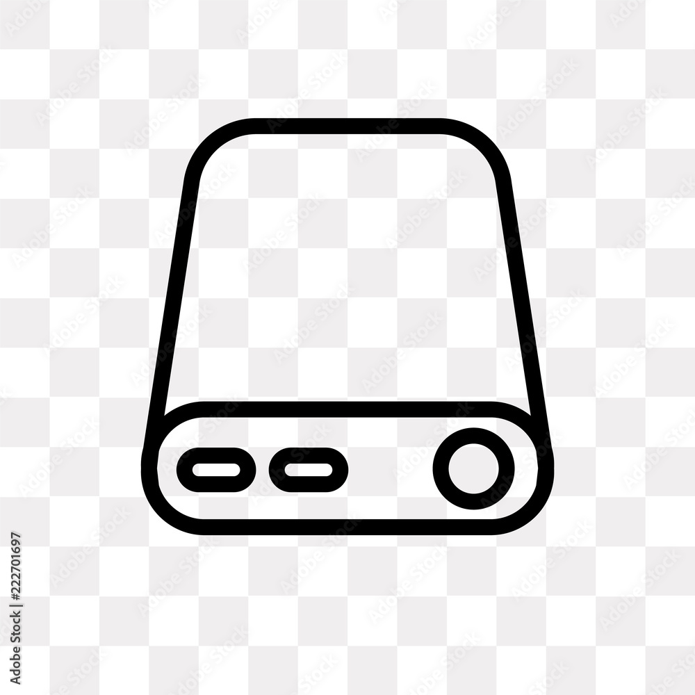 external hard drive icon on transparent background. Modern icons vector ...