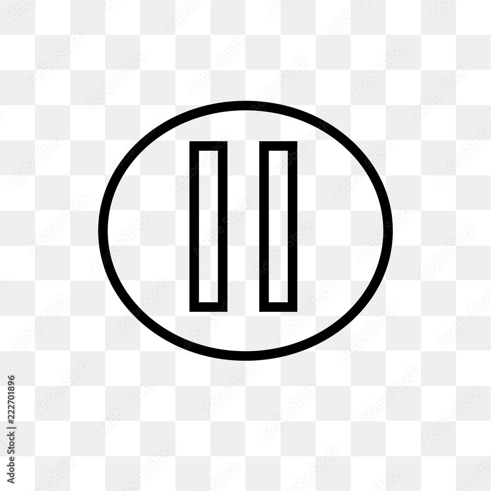pause button icon on transparent background. Modern icons vector illustration. Trendy pause ...