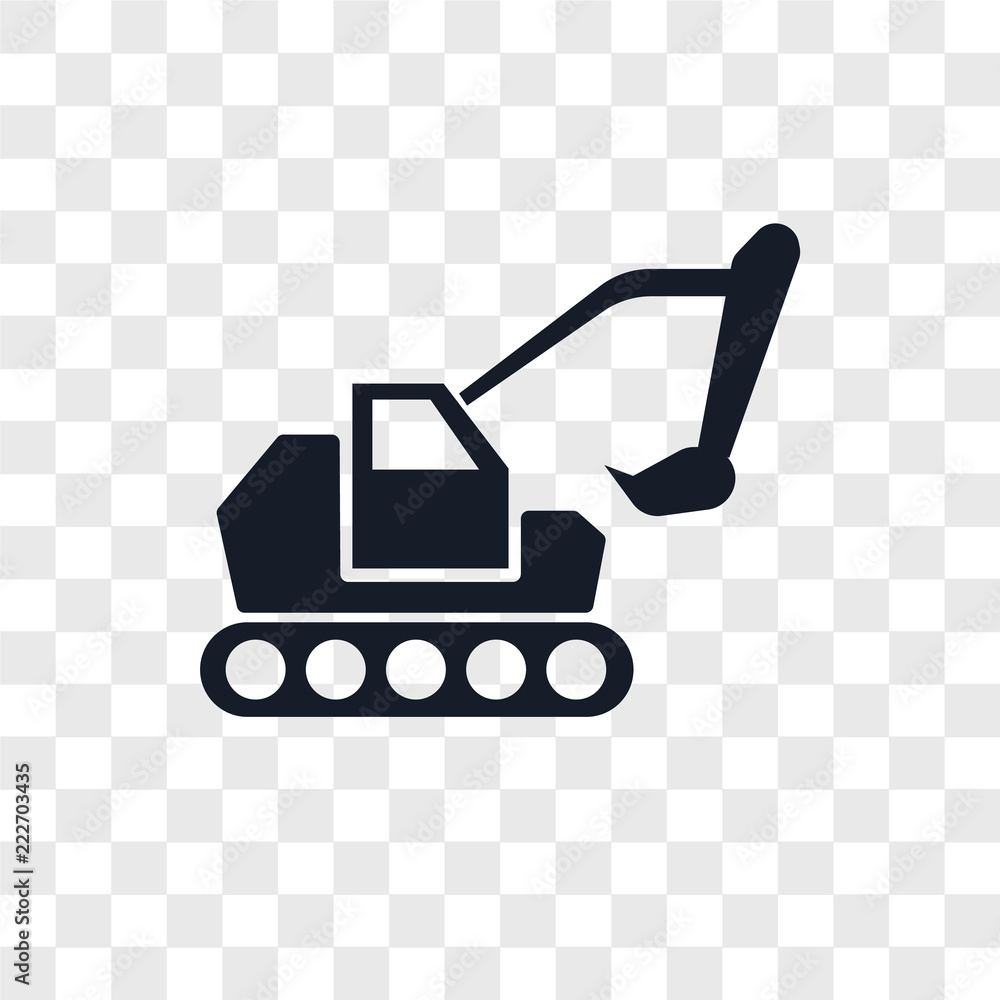 excavator icons isolated on transparent background. Modern and editable ...