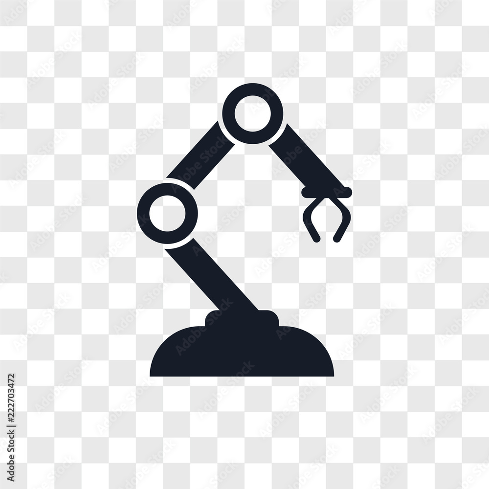 robotic arm icons isolated on transparent background. Modern and ...