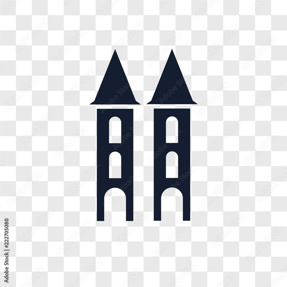 tower icons isolated on transparent background. Modern and editable ...