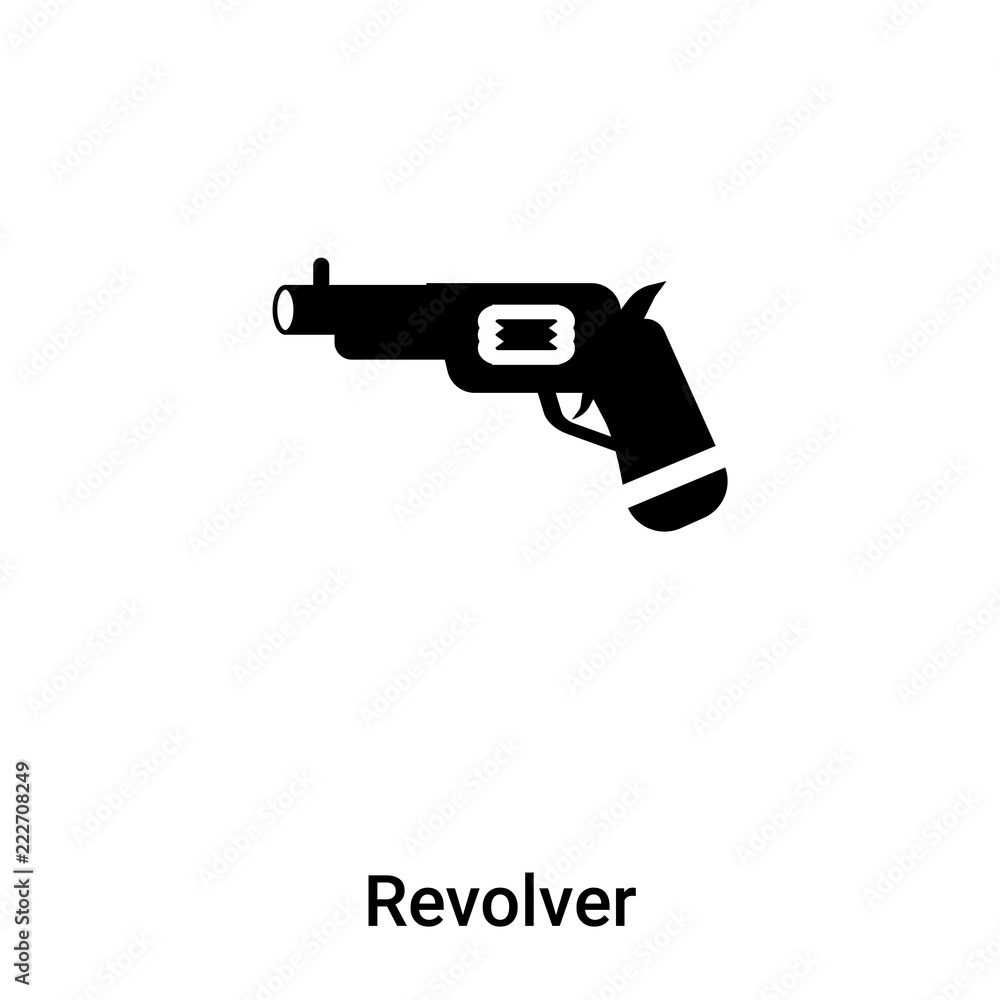 Revolver icon vector isolated on white background, logo concept of ...