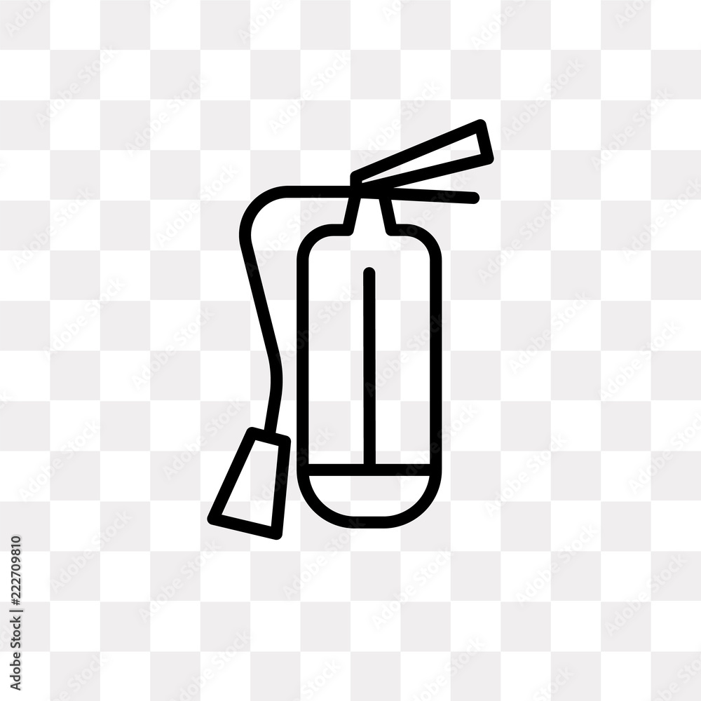 fire extinguisher icon on transparent background. Modern icons vector ...