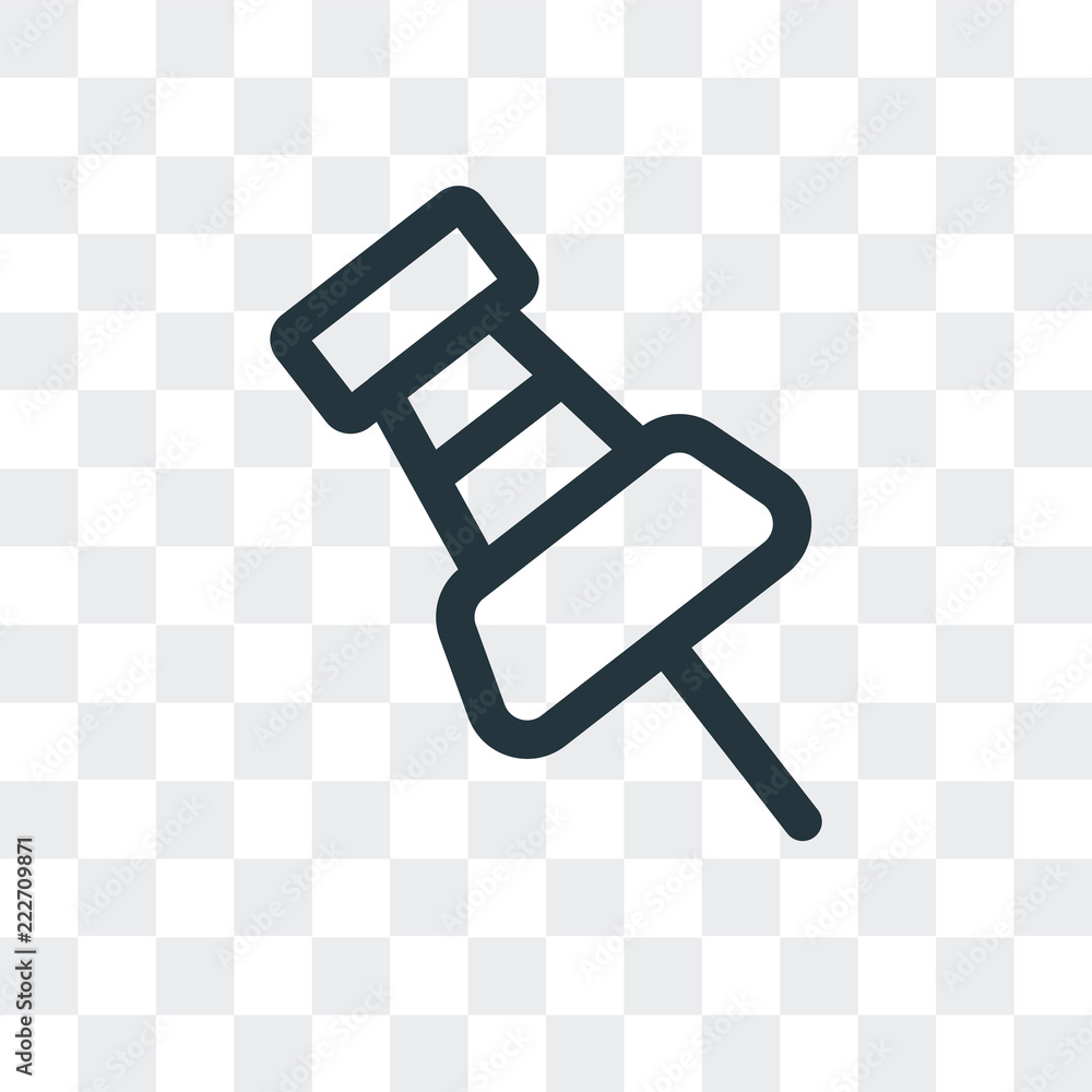 push pin icon isolated on transparent background. Modern and editable ...