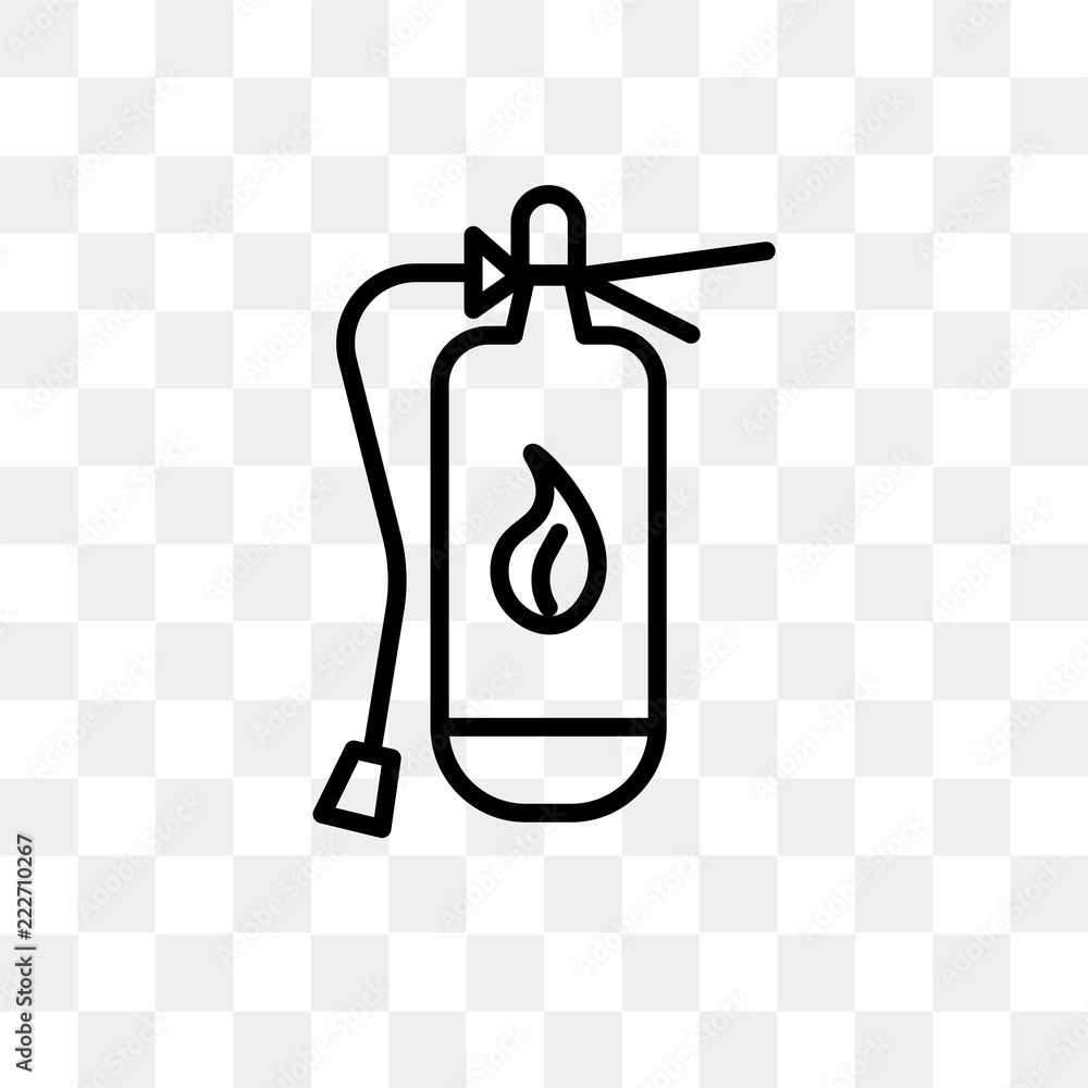 fire extinguisher icon on transparent background. Modern icons vector ...