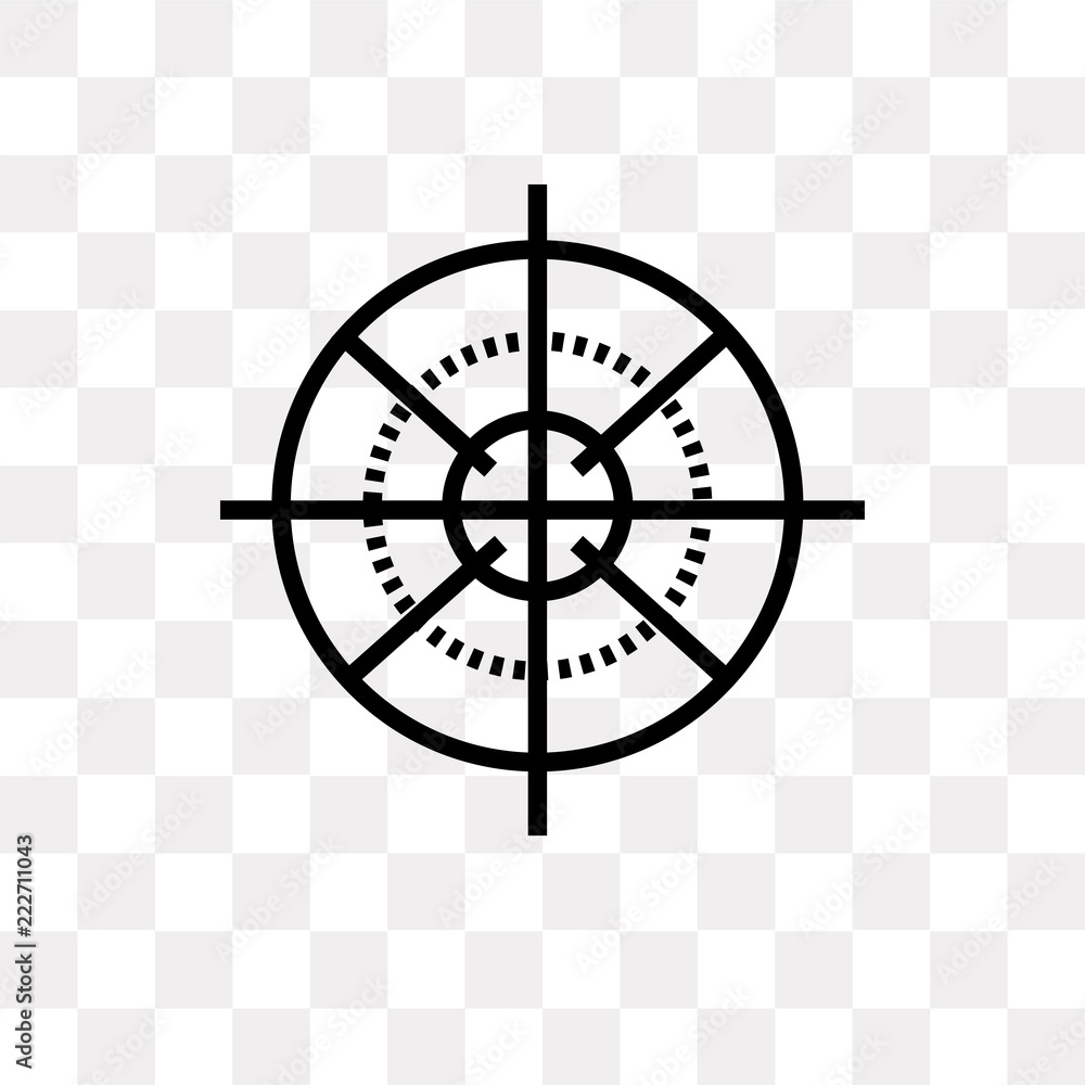 sniper gun target icon on transparent background. Modern icons vector ...