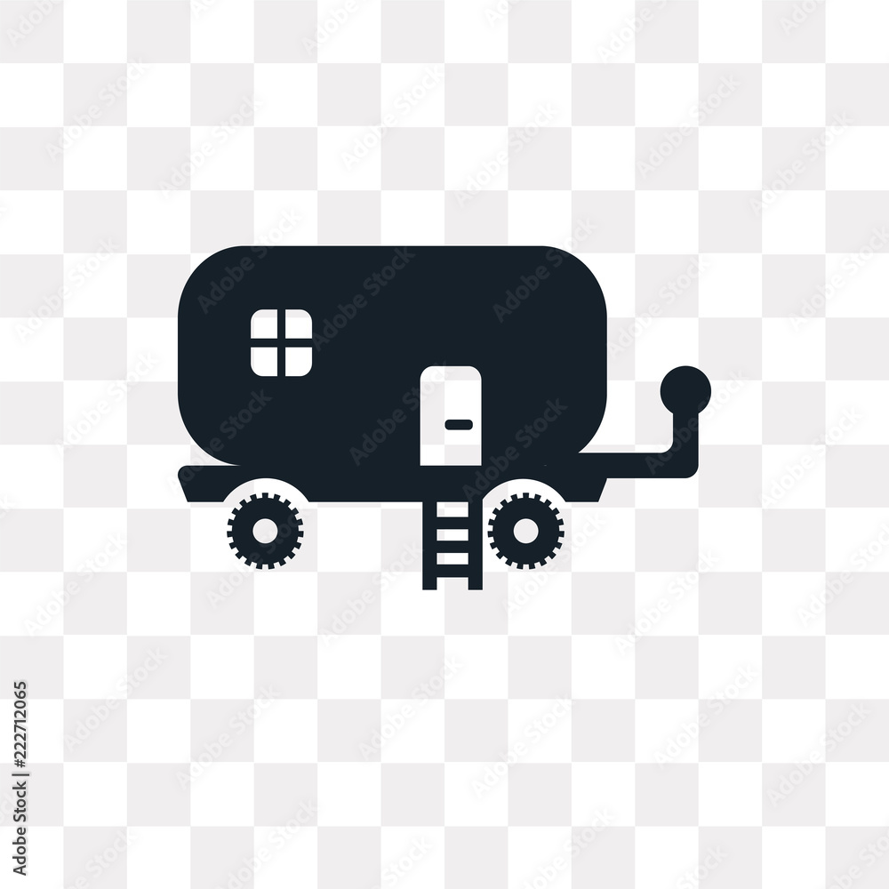 caravan icon on transparent background. Modern icons vector ...