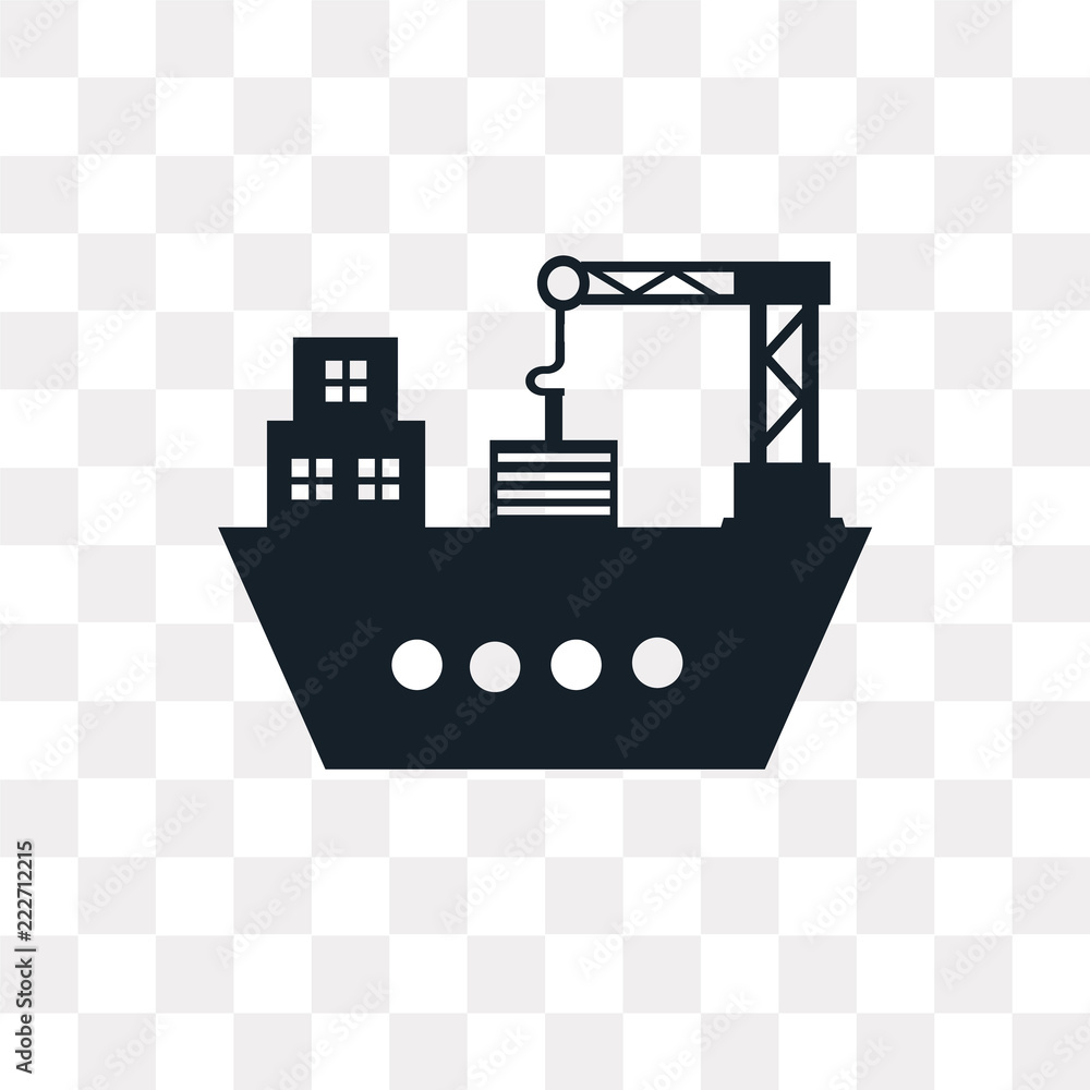 cargo ship icon on transparent background. Modern icons vector ...