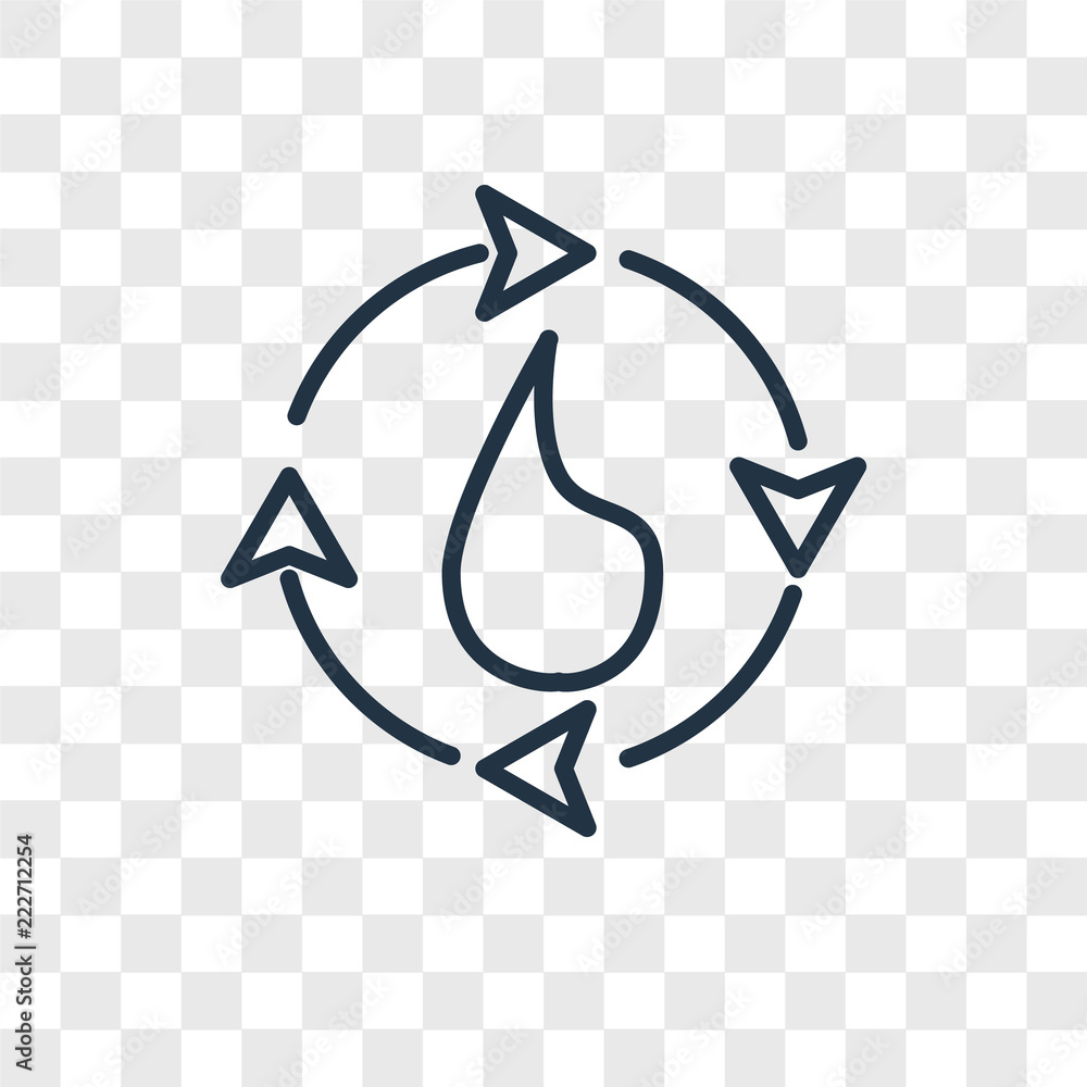 water cycle icons isolated on transparent background. Modern and ...