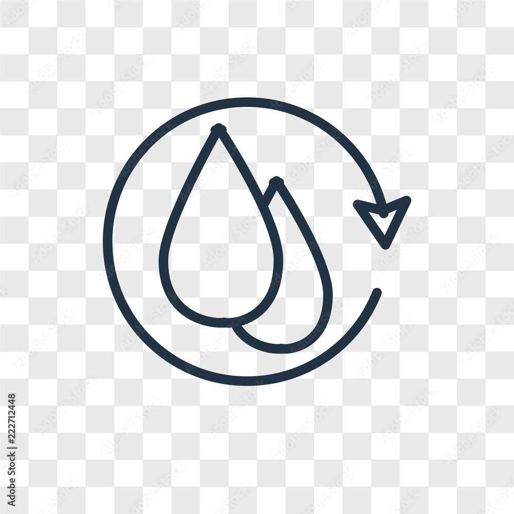 water cycle icons isolated on transparent background. Modern and ...