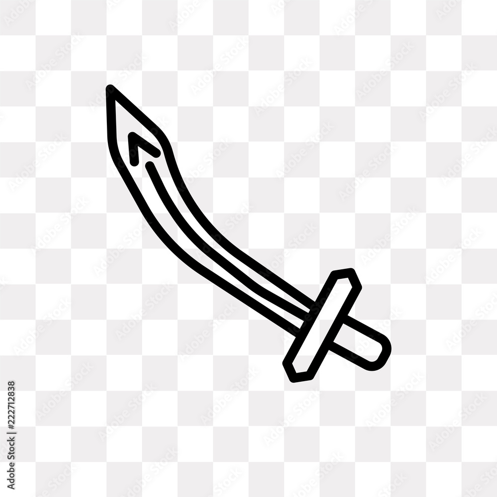 scimitar icon on transparent background. Modern icons vector ...