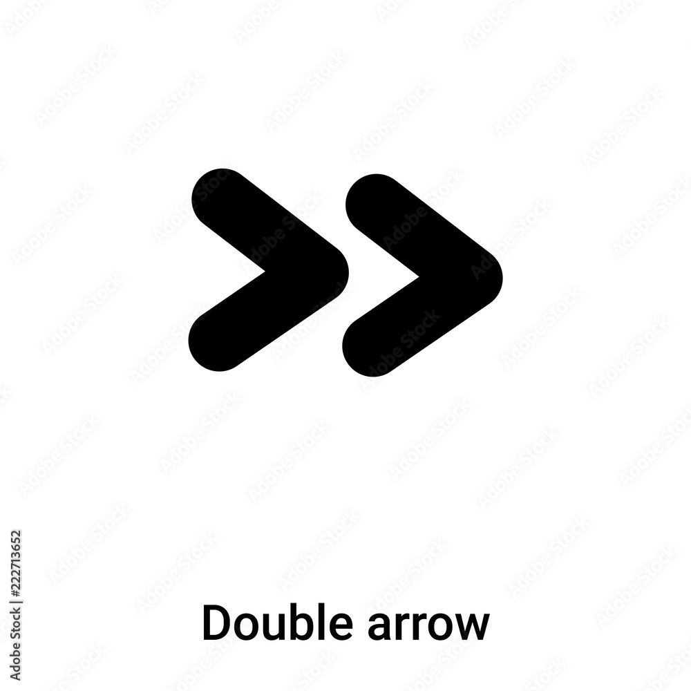 Double arrow icon vector isolated on white background, logo concept of ...