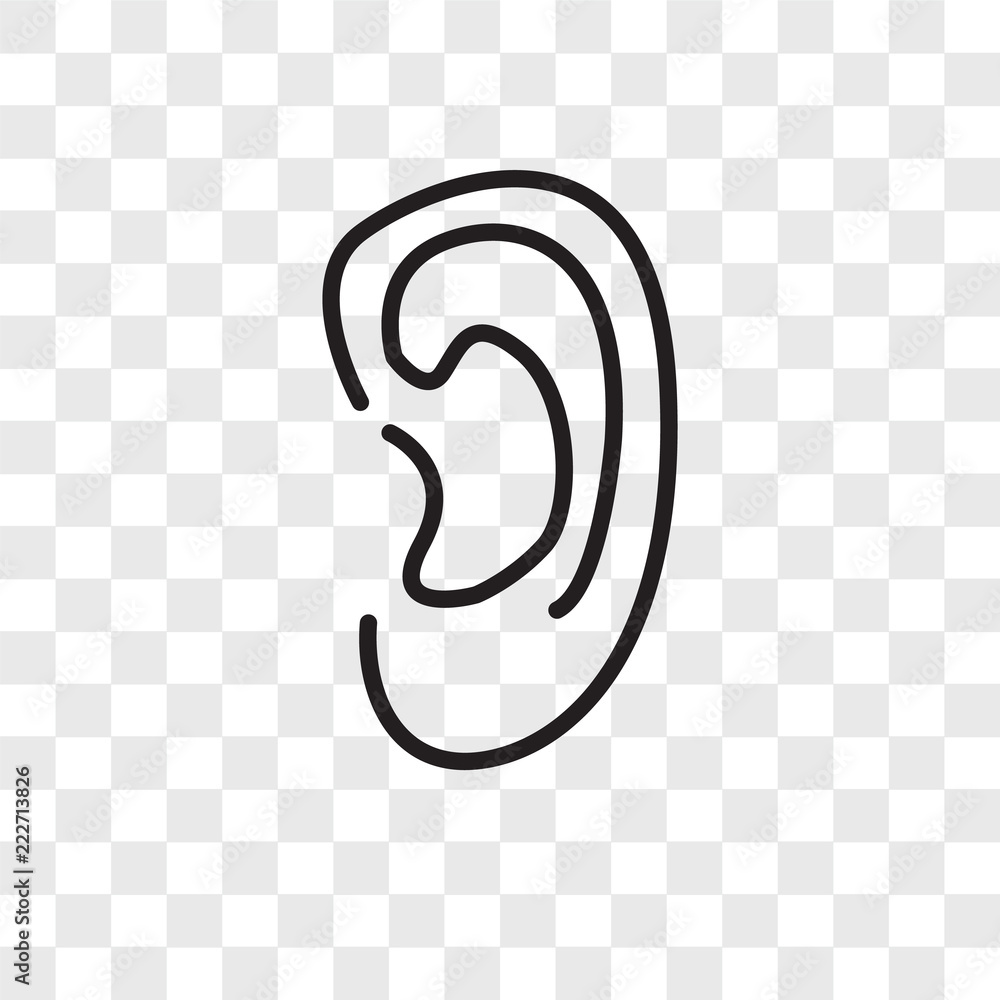 ear icons isolated on transparent background. Modern and editable ear ...