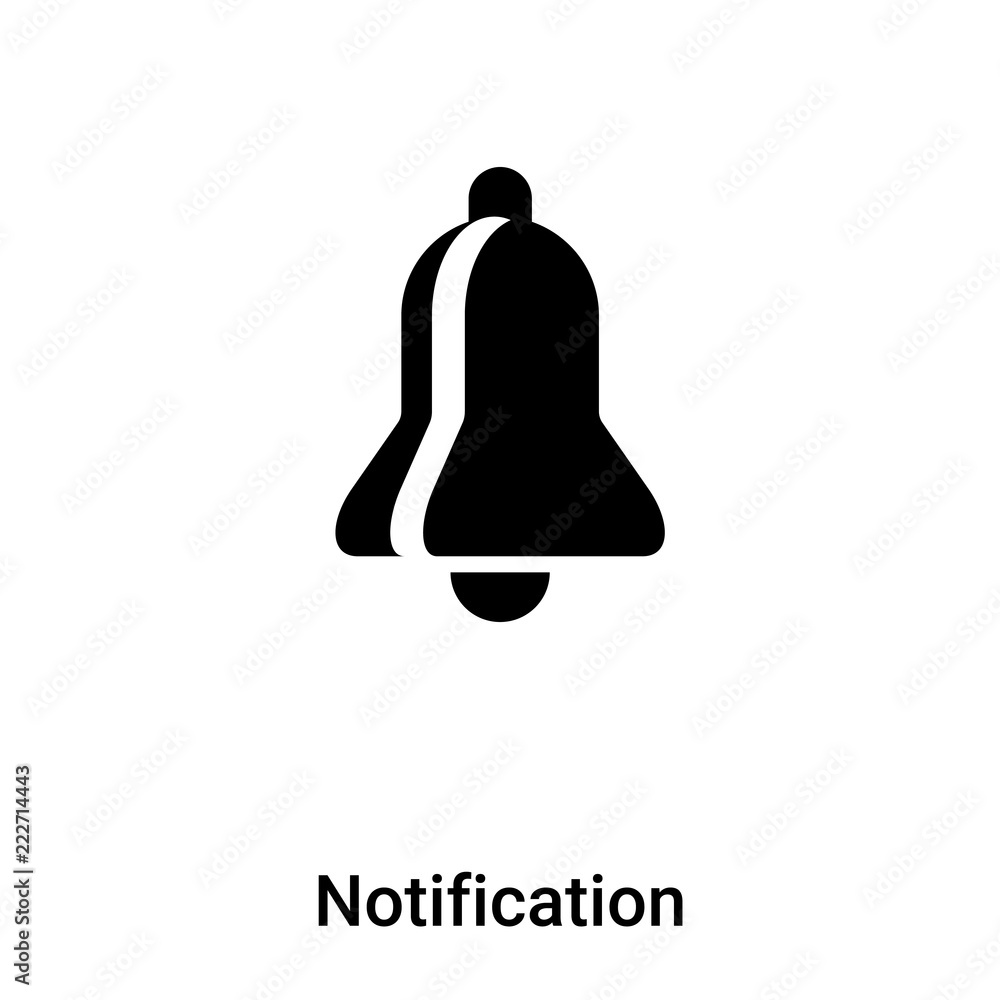 Notification icon vector isolated on white background, logo concept of ...