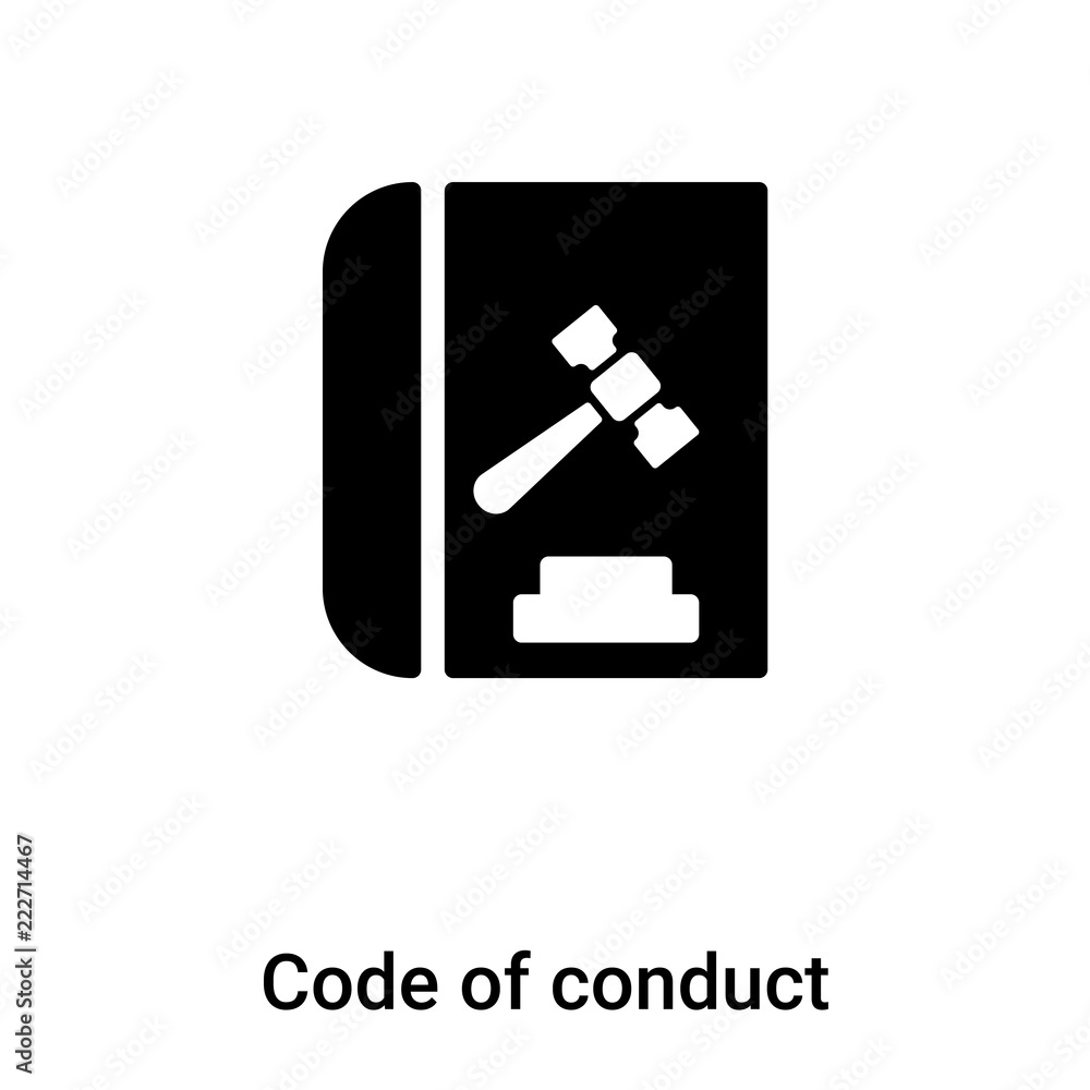 Code of conduct icon vector isolated on white background, logo concept of Code of conduct sign ...