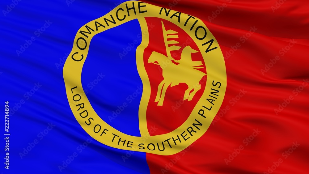 Comanche Nation Indian Flag, Closeup View, 3D Rendering Stock ...