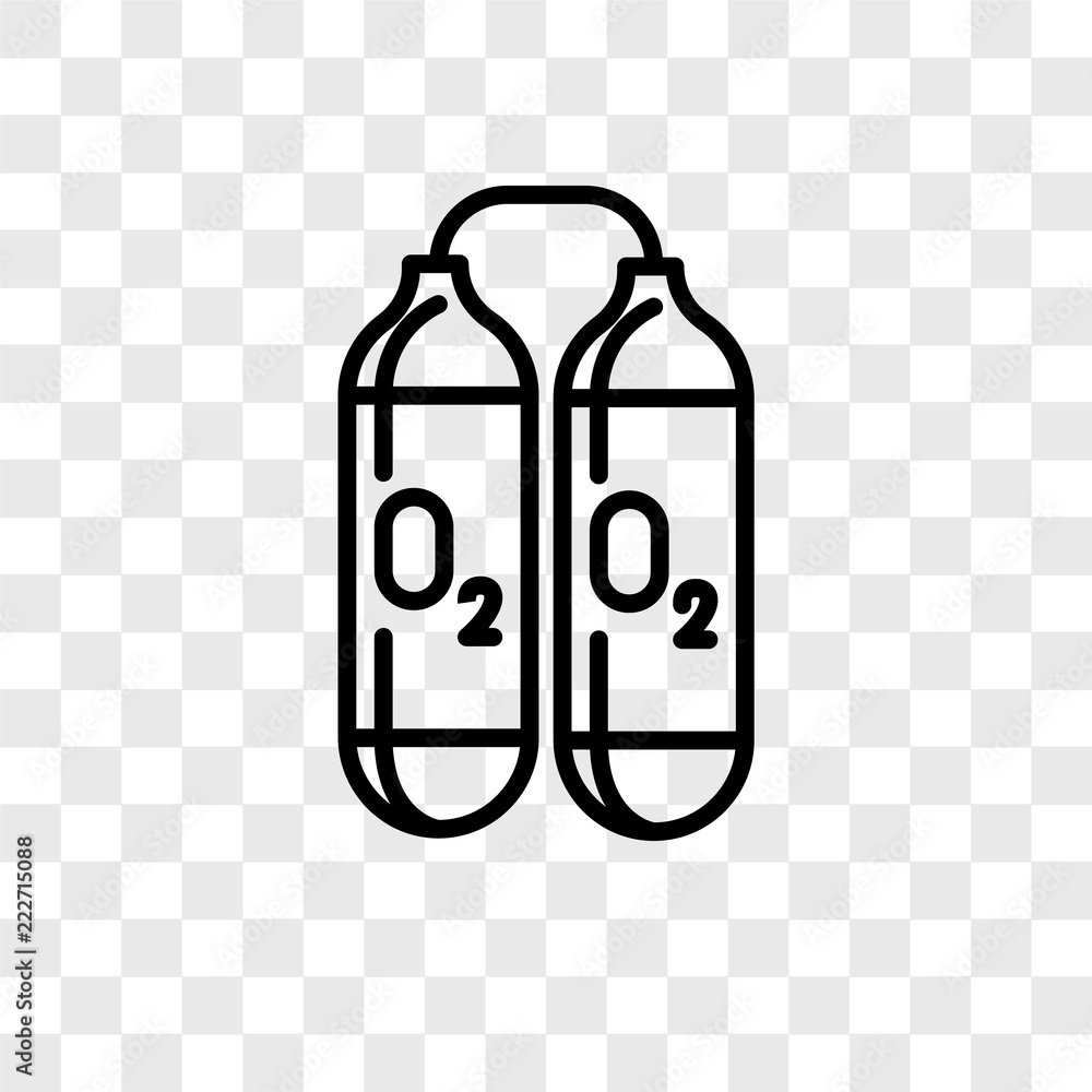 oxygen tank icons isolated on transparent background. Modern and ...