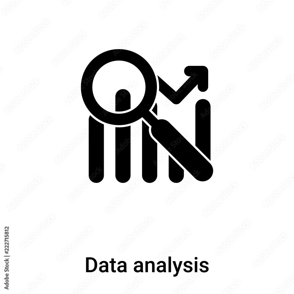 Data analysis icon vector isolated on white background, logo concept of ...