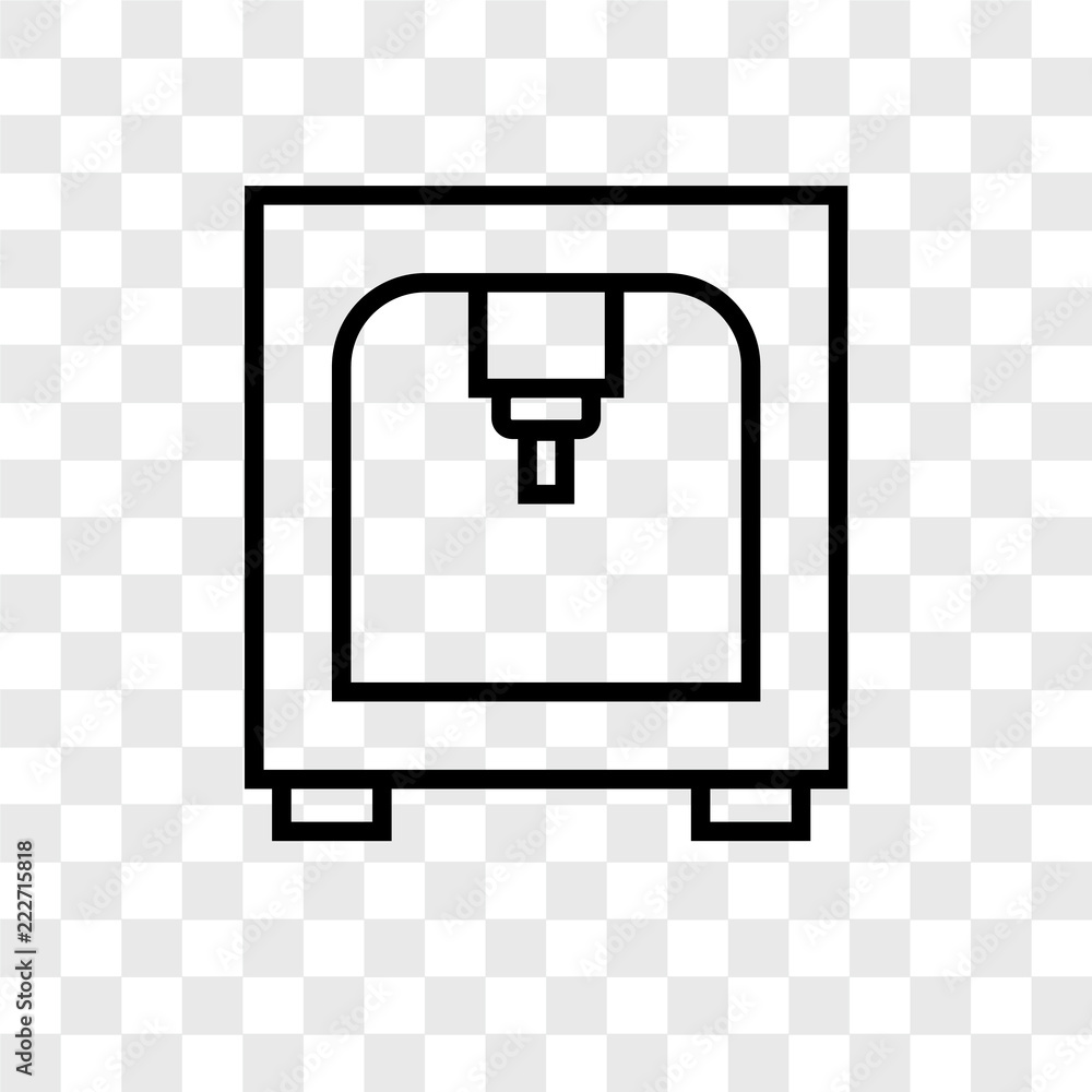 3d printer icons isolated on transparent background. Modern and ...