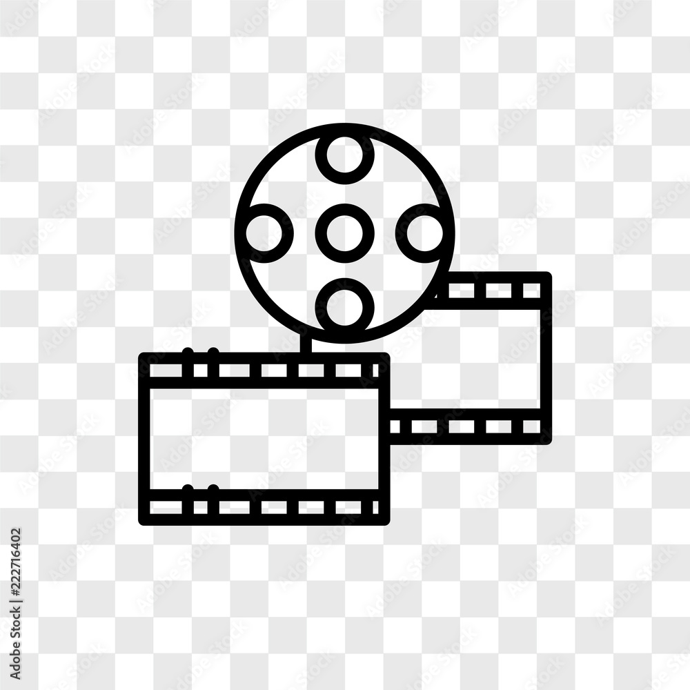 film strip icons isolated on transparent background. Modern and ...