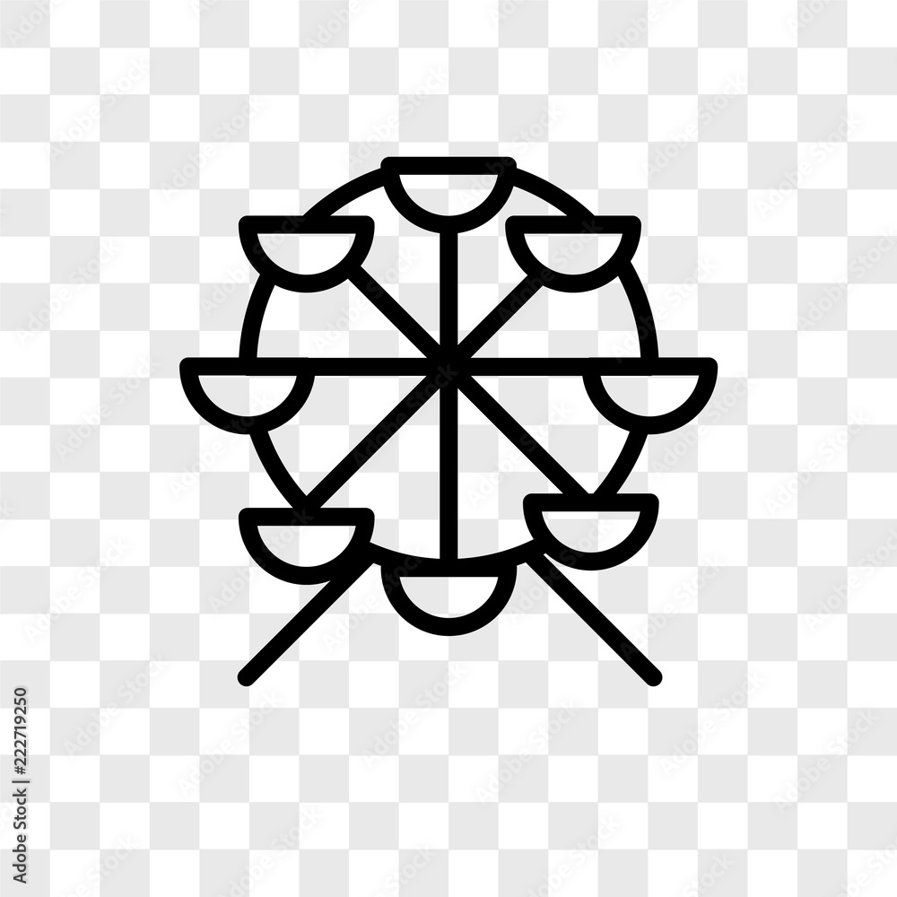 ferris wheel icons isolated on transparent background. Modern and ...