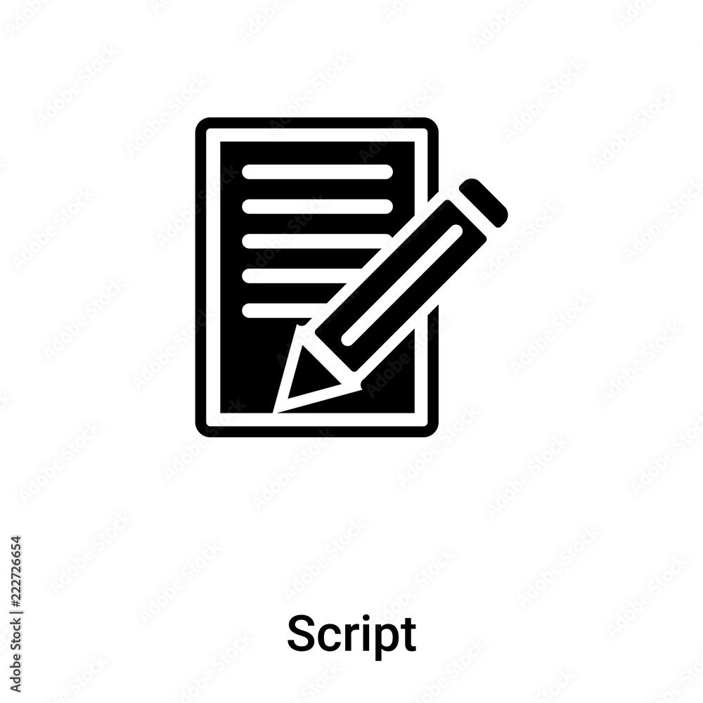 Script icon vector isolated on white background, logo concept of Script sign on transparent ...