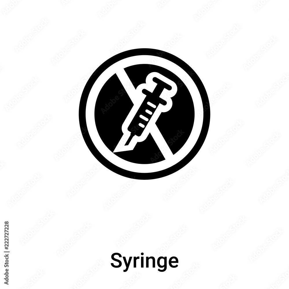 Syringe icon vector isolated on white background, logo concept of ...