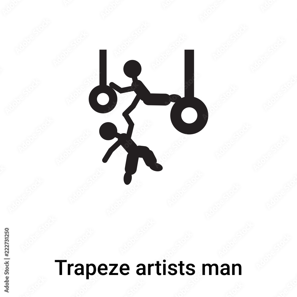 Trapeze artists man icon vector isolated on white background, logo ...