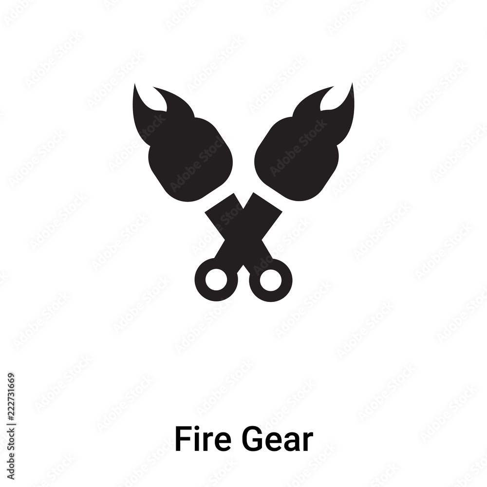 Fire Gear icon vector isolated on white background, logo concept of ...