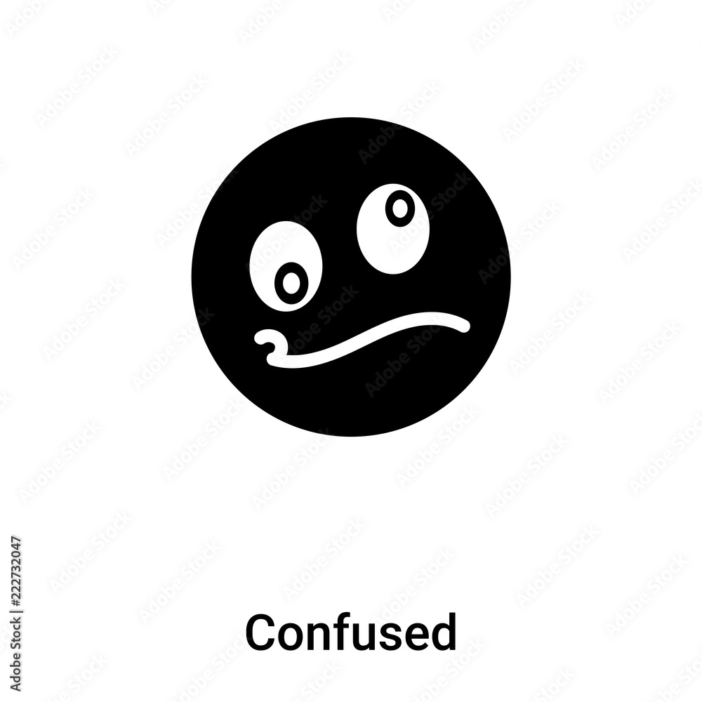 Confused icon vector isolated on white background, logo concept of ...